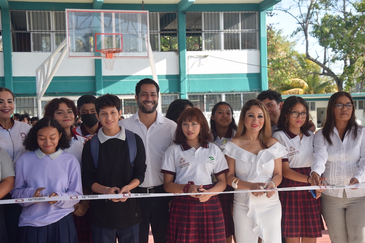 Inauguran nueva cancha y domo del plantel Conalep Carmen - Punto Medio